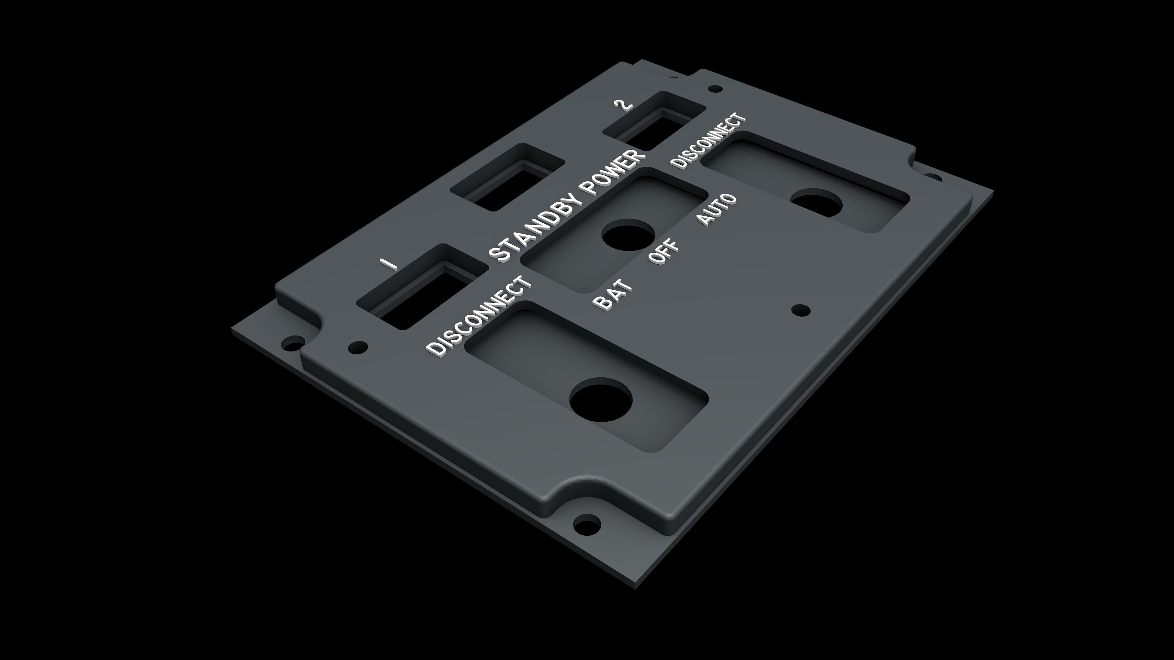 BOEING 737 OVERHEAD - STANDBY POWER PANEL 3D model 3D printable | CGTrader