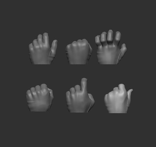 Gloved Hands Set of 6 - Hands for Action Figures 3D model 3D printable ...