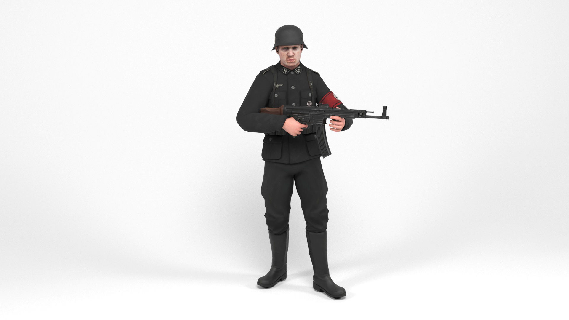 3D model German SS Soldier 3 VR / AR / low-poly | CGTrader