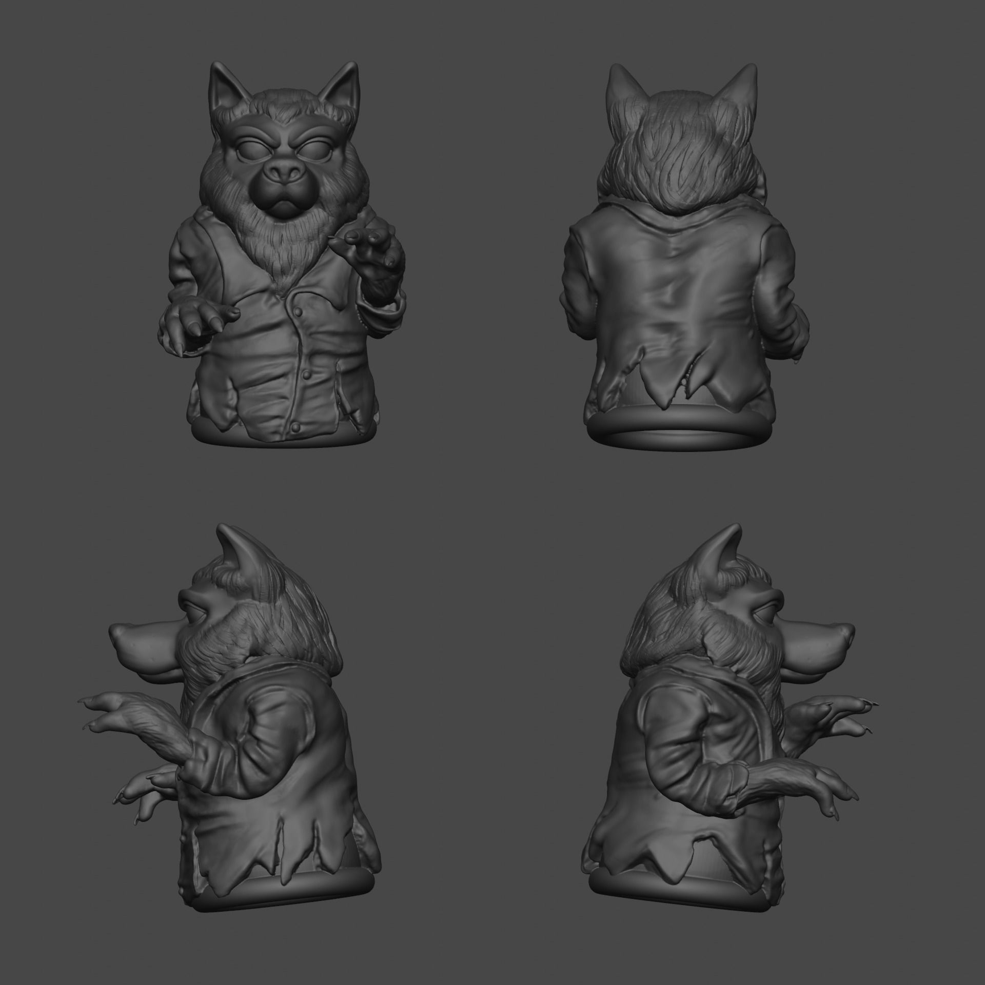 Finger Puppet - Werewolf 3D model 3D printable | CGTrader