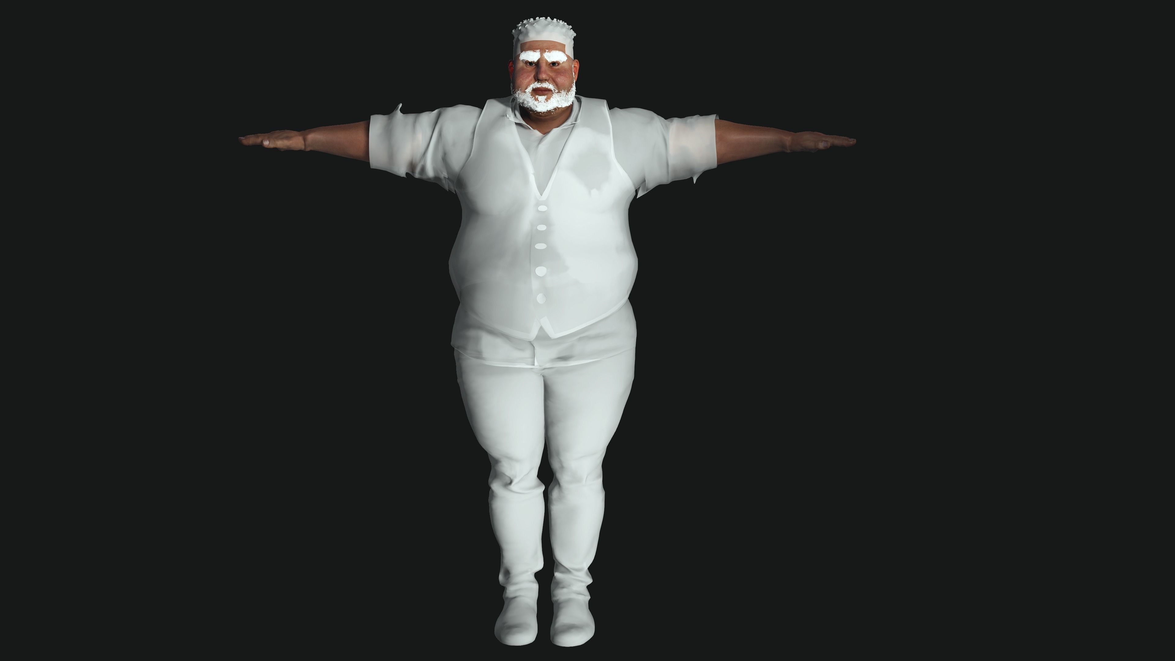 3D model AAA 3D REALISTIC FAT MALE BUSINESSMAN 3-RIG GAME READY CHARACTER VR / AR / low-poly ...