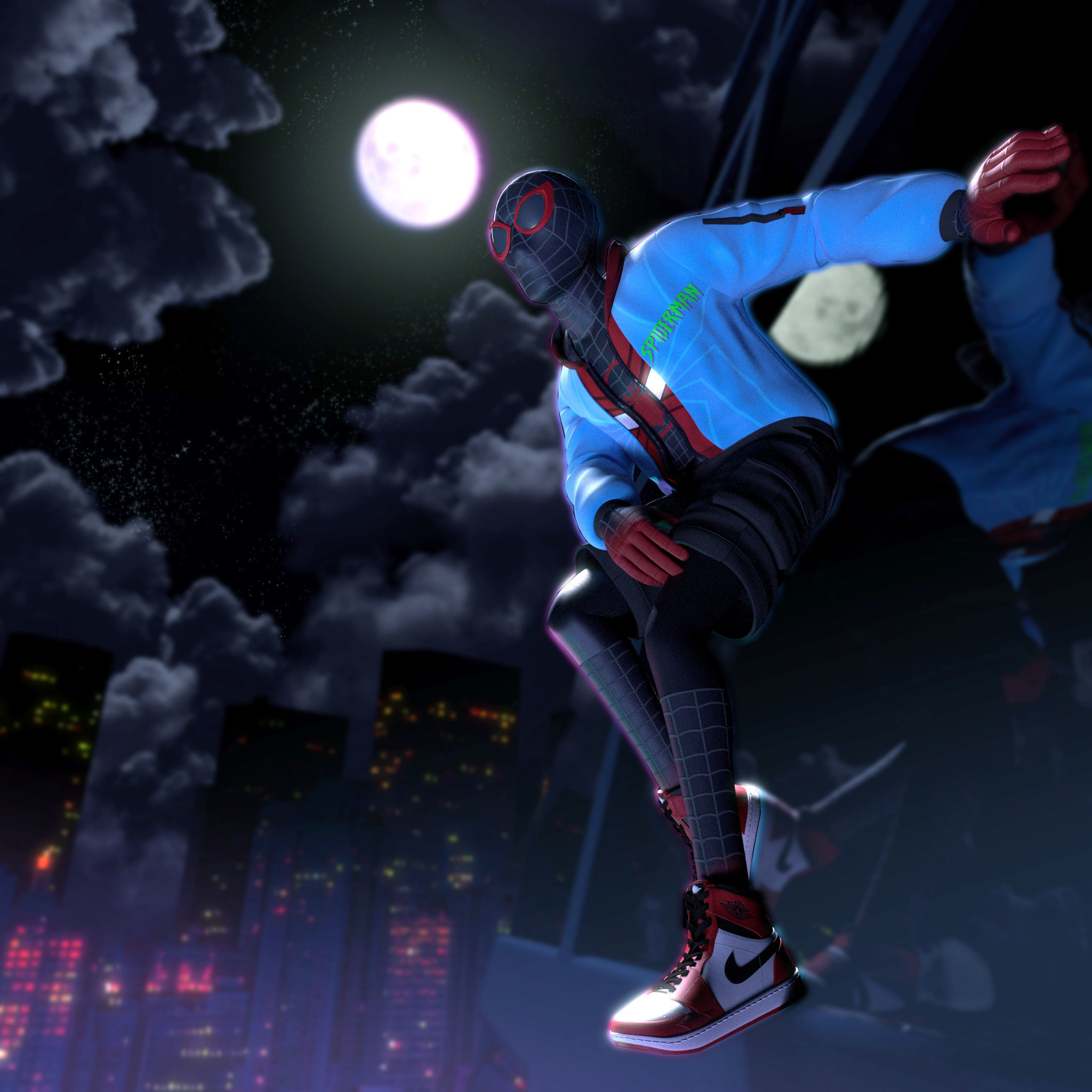 Miles Morales - Spider Man Action to Animated Maya Rig 3D Model 3D ...