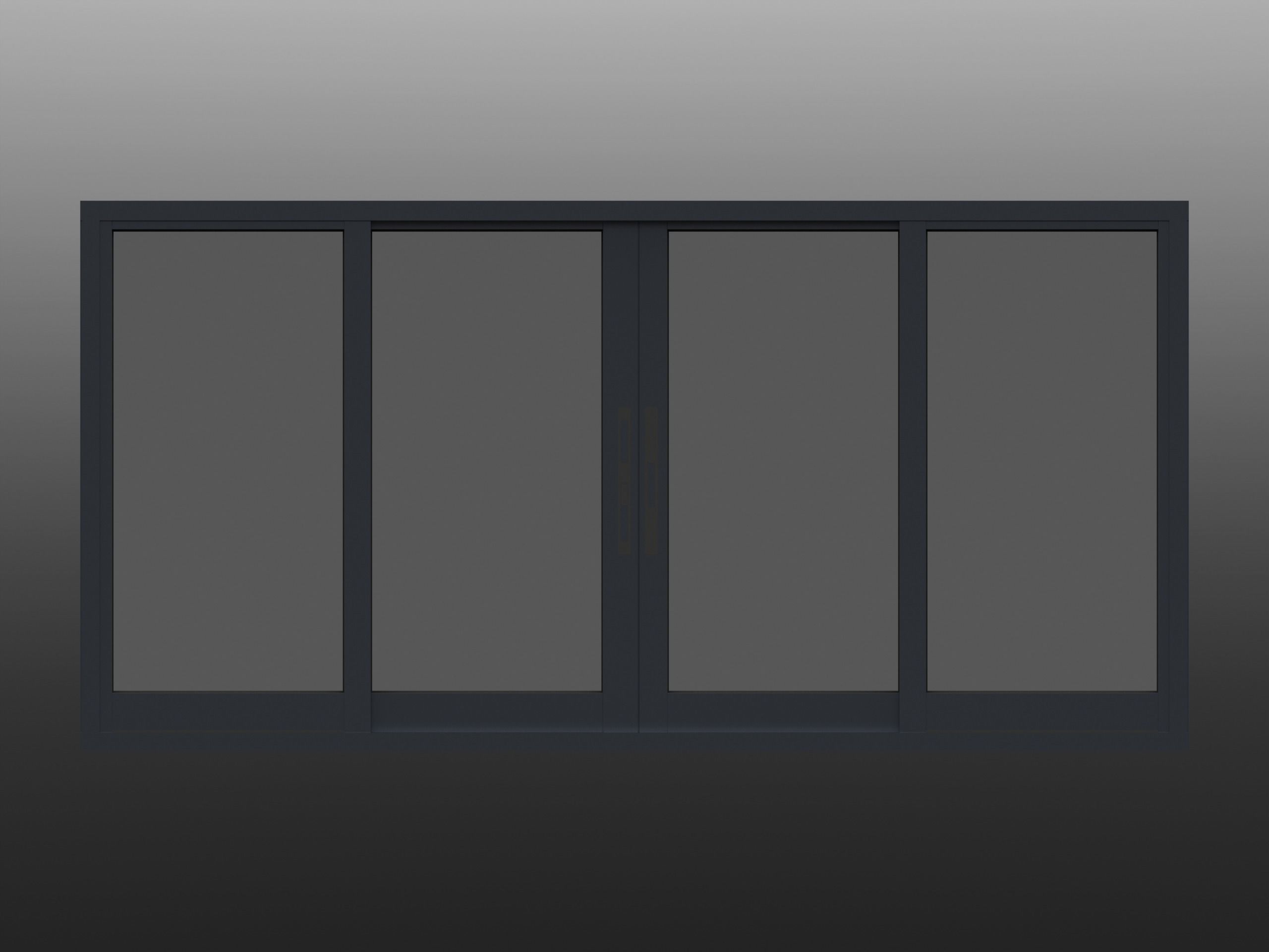 Aluminium Sliding Window 4 Panels 3D model rigged | CGTrader
