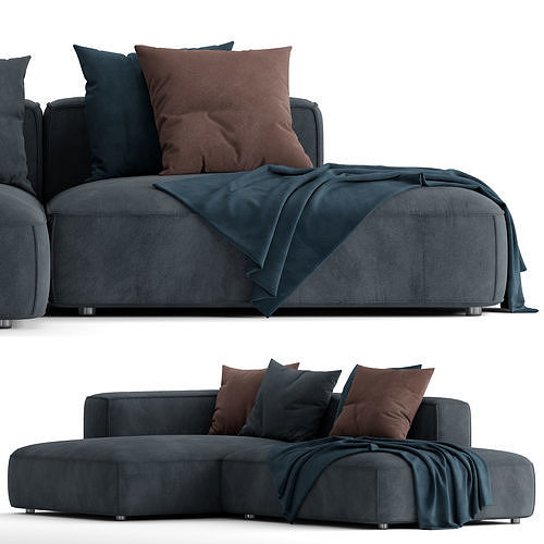 Roxen sofa velvet materials 3D model | CGTrader