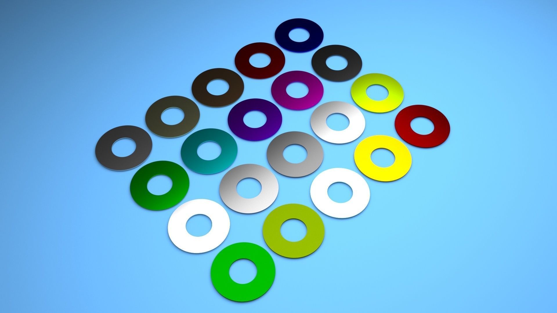 Metal Washer Bolts Set 3D model | CGTrader