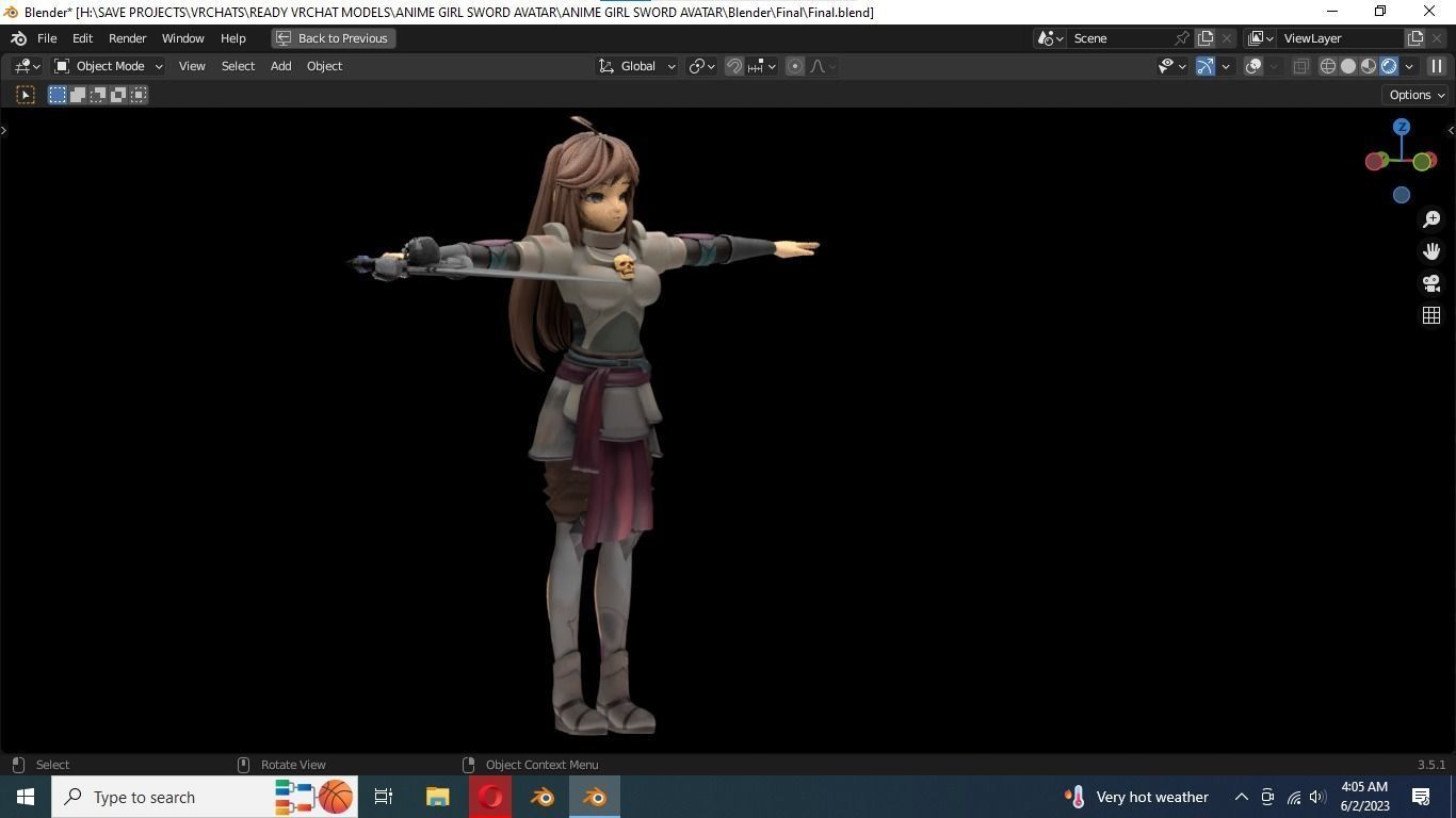 3D VRchat Warrior Girl Character 3D model | CGTrader