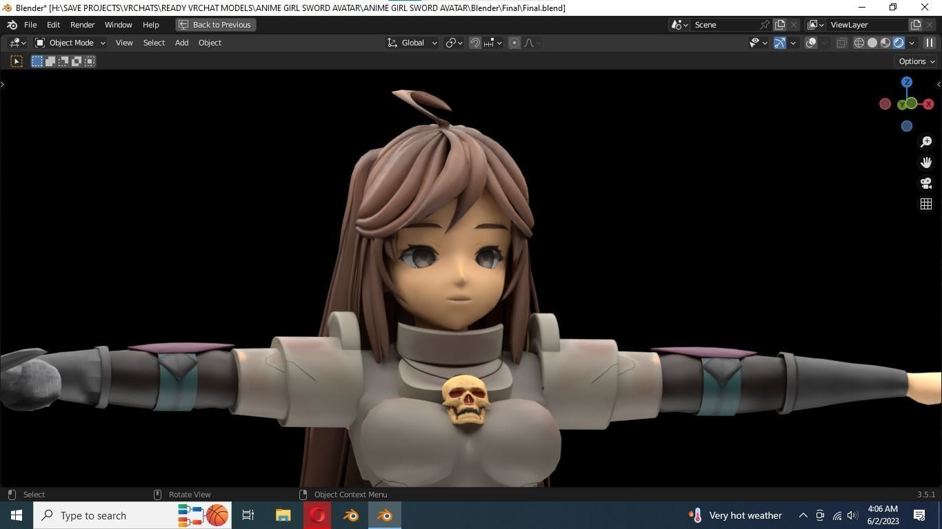 3D VRchat Warrior Girl Character 3D model | CGTrader