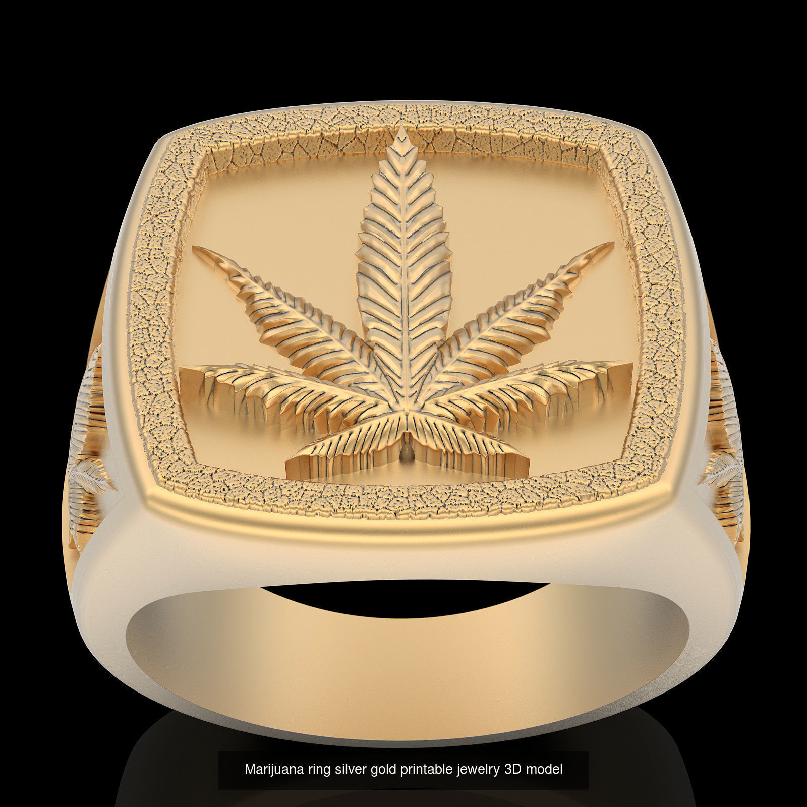 Marijuana silver gold printable jewelry 3D model 3D Model Collection ...