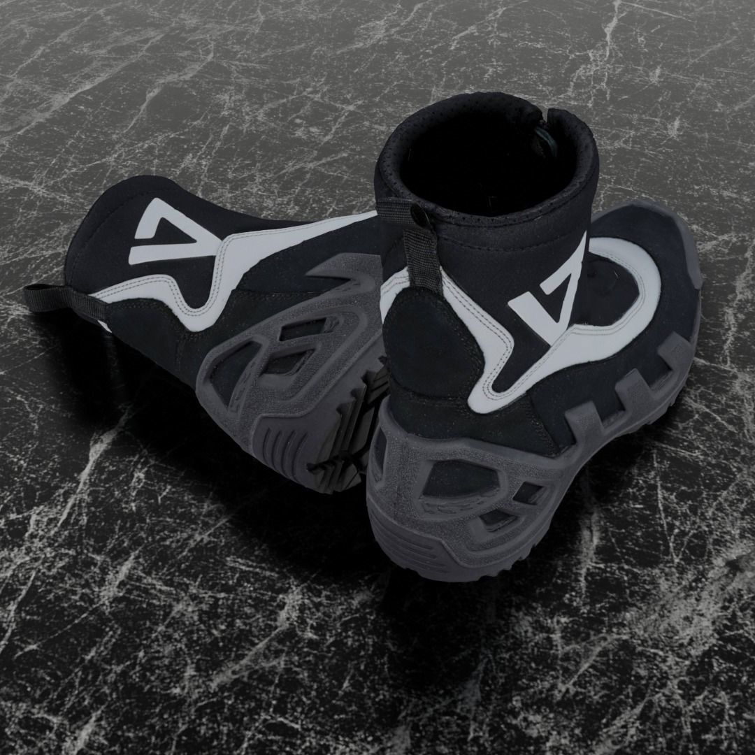 3D model VANEDA 3D BOOTS - WHITE - BLACK VR / AR / low-poly | CGTrader