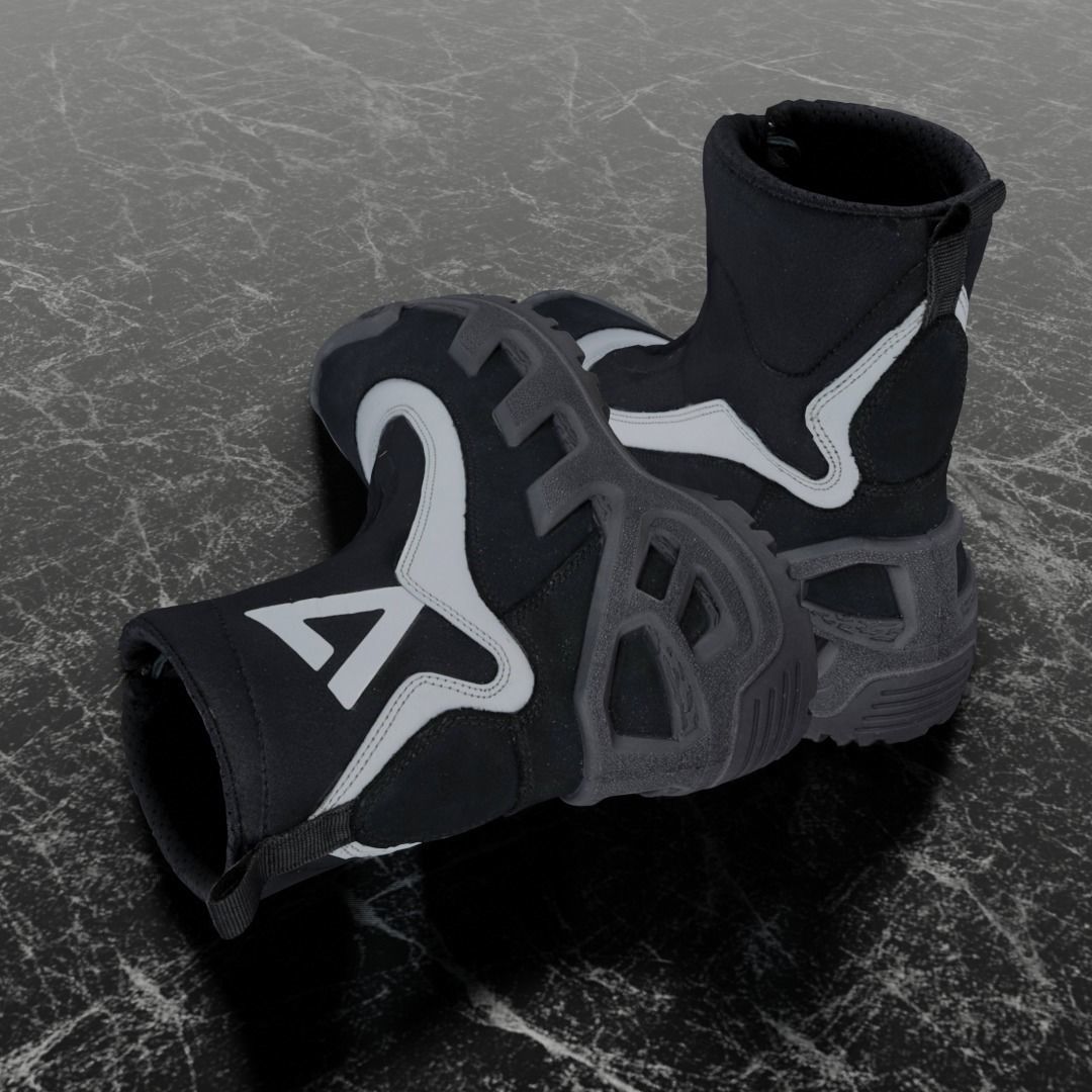 3D model VANEDA 3D BOOTS - WHITE - BLACK VR / AR / low-poly | CGTrader