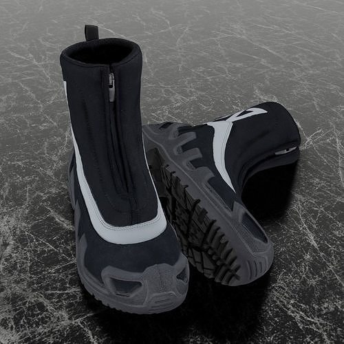3D model VANEDA 3D BOOTS - WHITE - BLACK VR / AR / low-poly | CGTrader