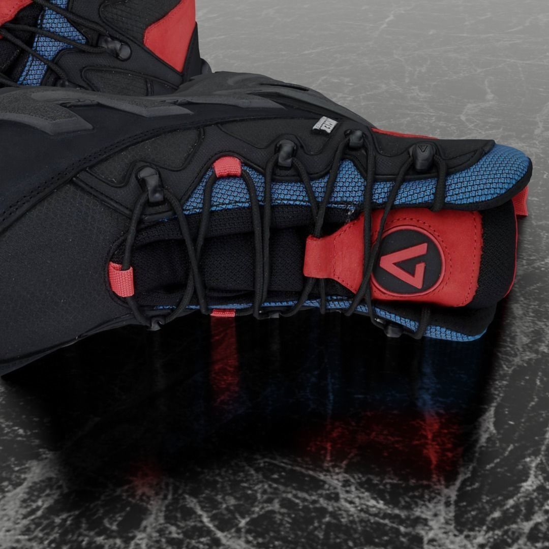 3D model VANEDA 3D BOOTS - BLACK - RED - BLUE VR / AR / low-poly | CGTrader