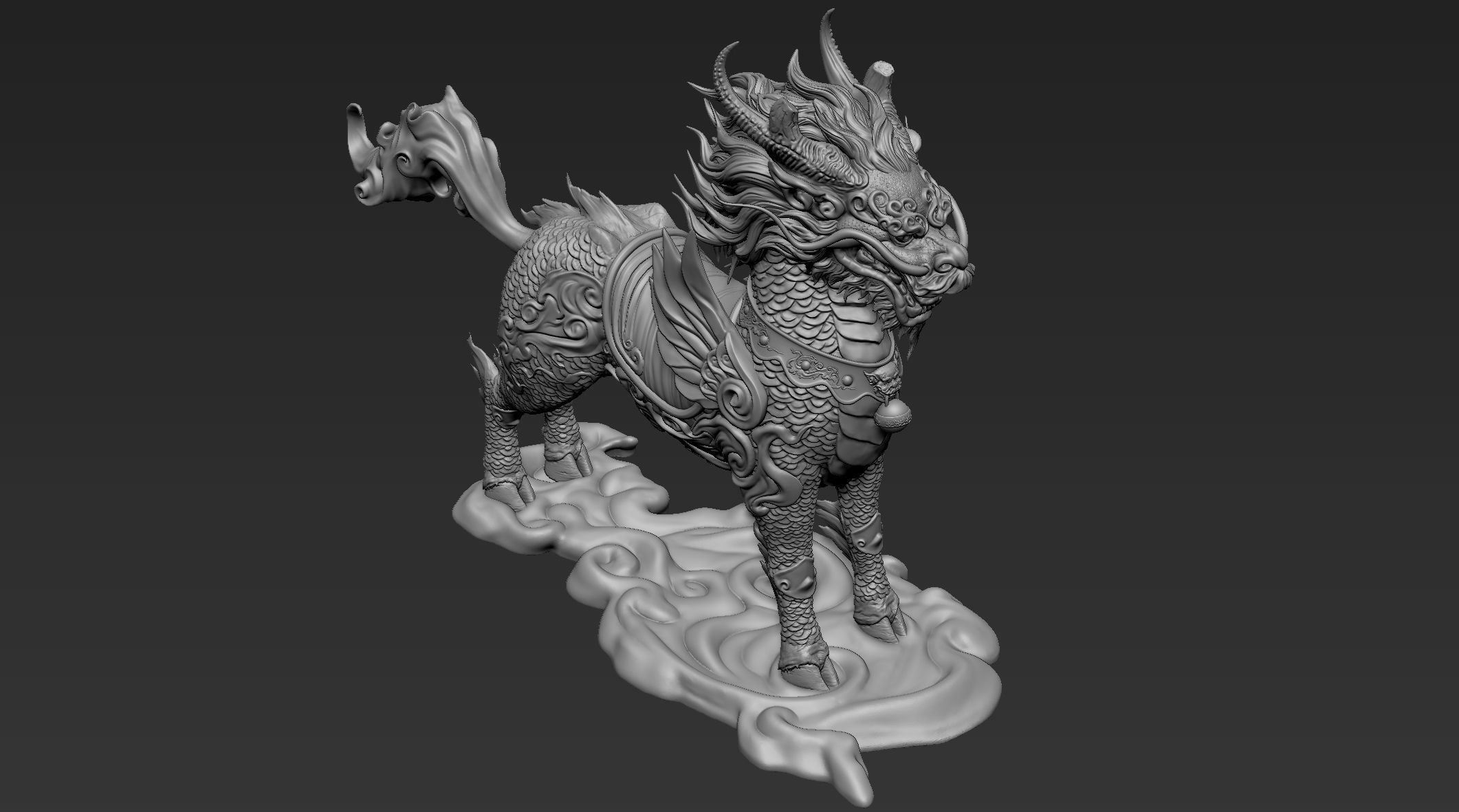 Chinese Mythical Creature Qilin 3D model | CGTrader
