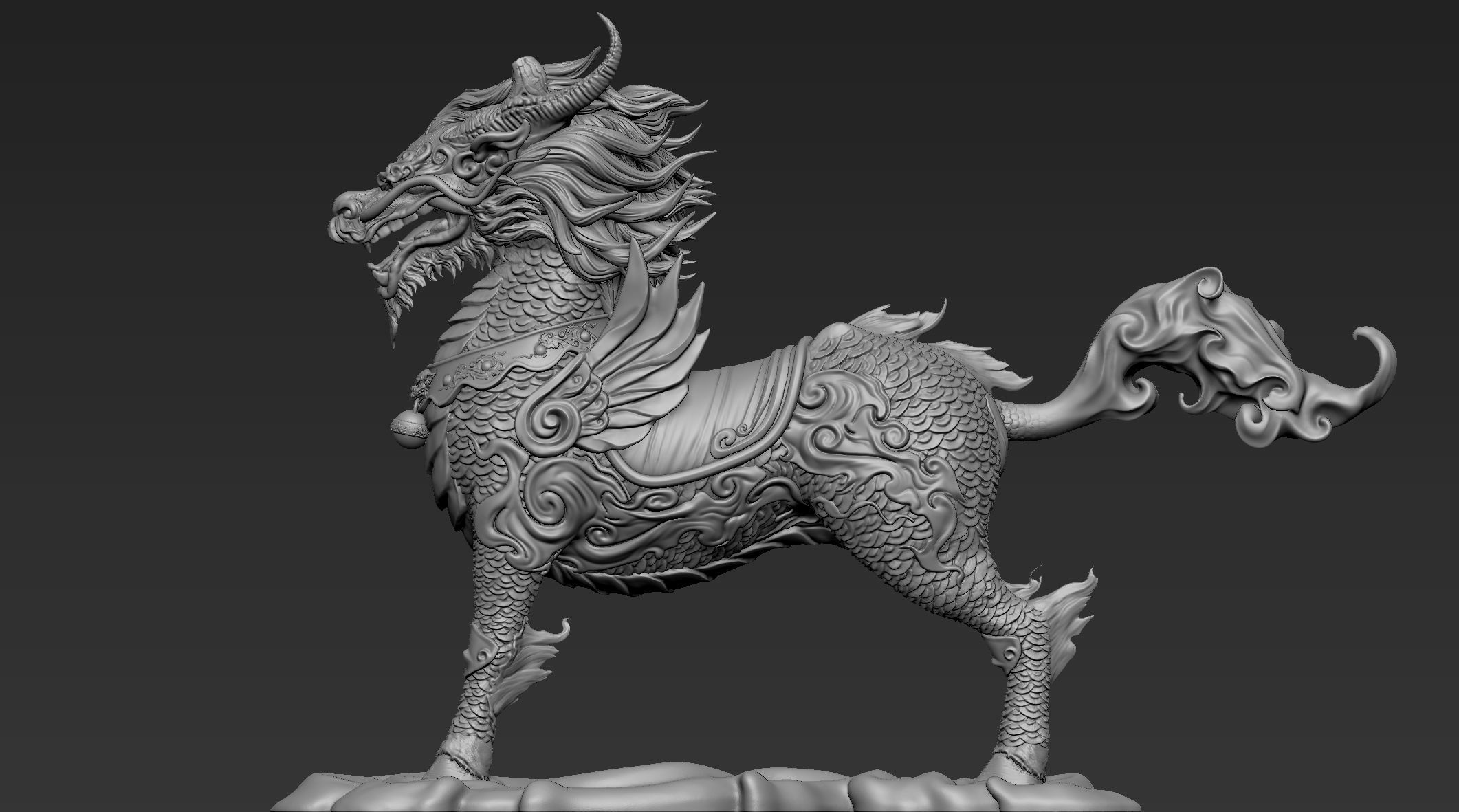 Chinese Mythical Creature Qilin 3D model | CGTrader