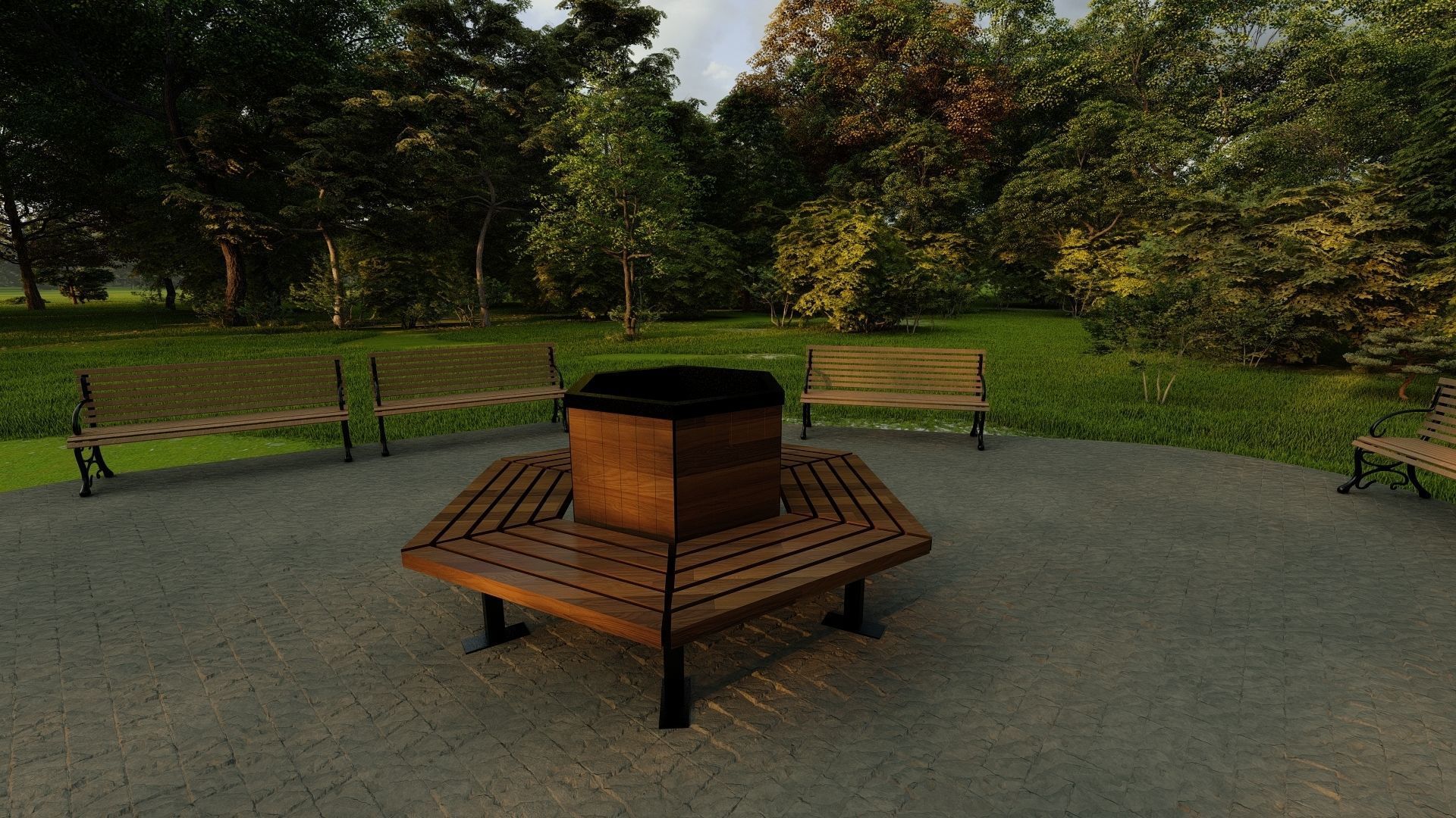 Park seating 3D model | CGTrader