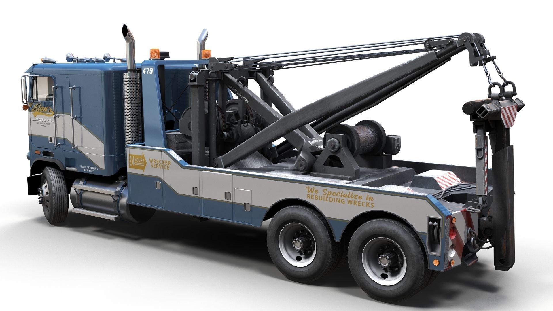 3D model 1980 Freightliner Heavy Wrecker VR / AR / low-poly | CGTrader