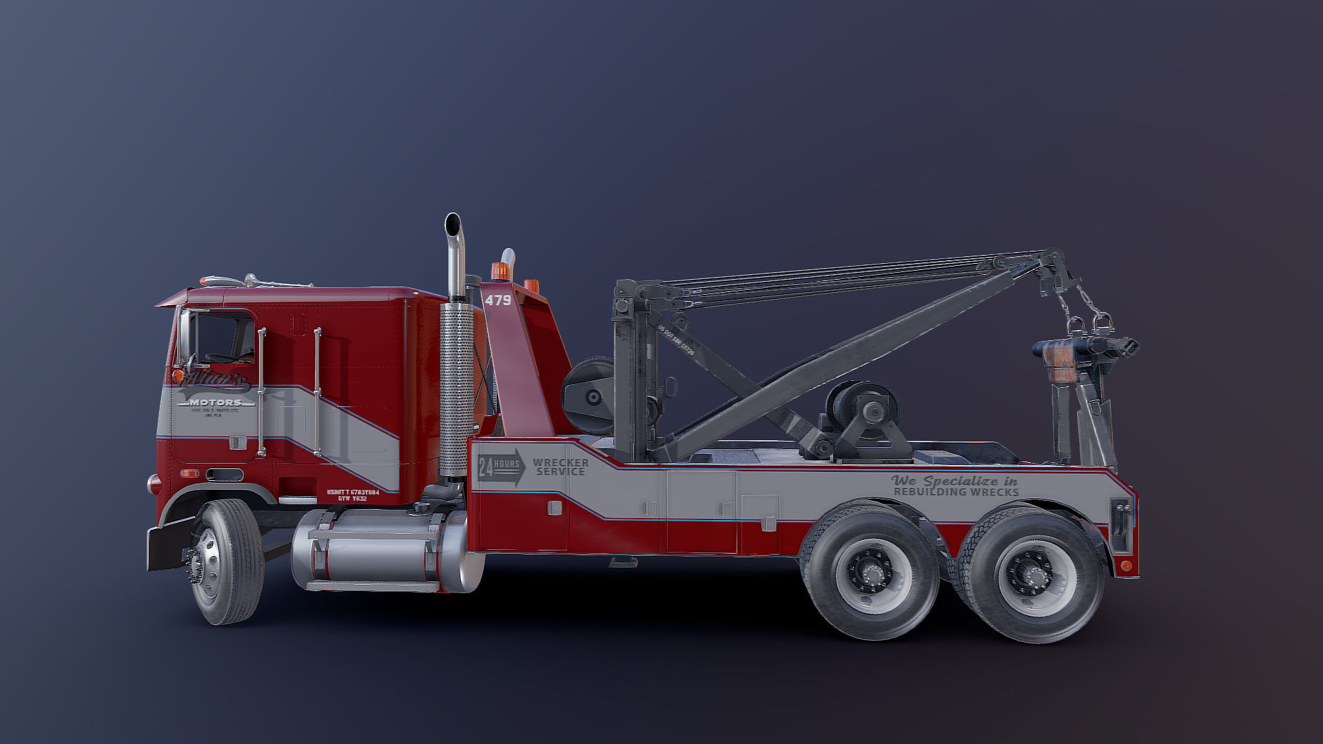 3D model 1980 Freightliner Heavy Wrecker VR / AR / low-poly | CGTrader