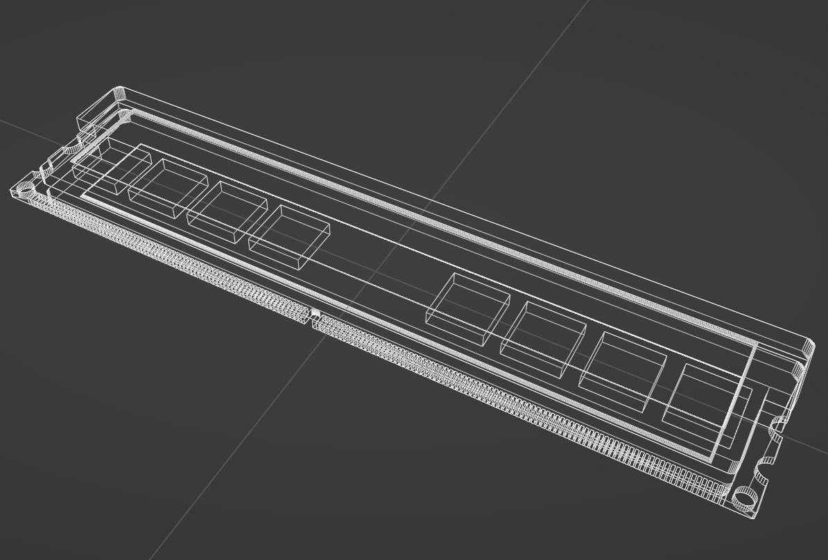 DDR 2 RAM DIMM memory with radiator free 3D model | CGTrader