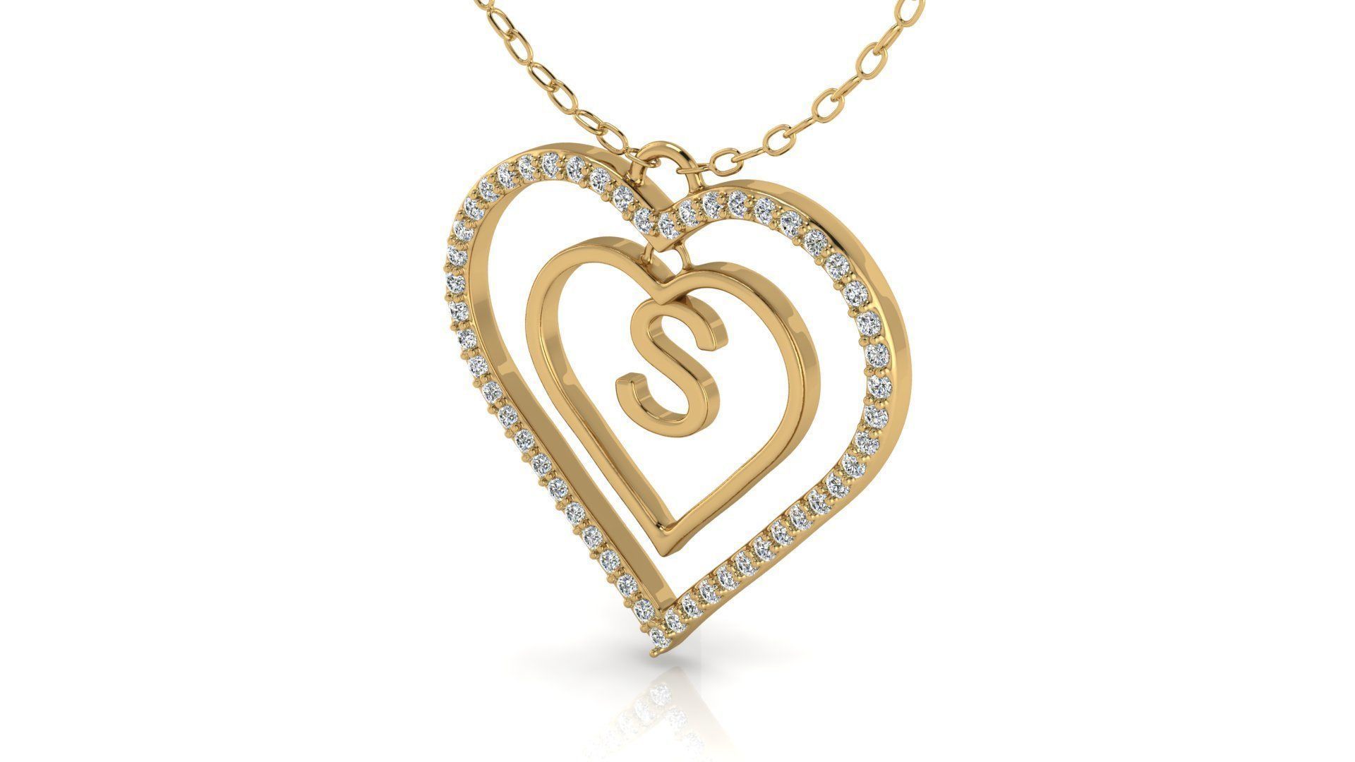 Alphabet Jewelry Pendant S 3D Model 3D model 3D printable | CGTrader