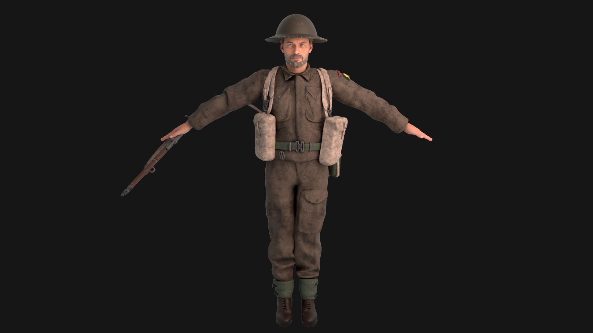 3D model WW2 Soldier Rigged VR / AR / low-poly | CGTrader