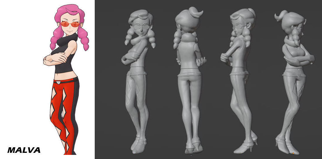 Pokemon Anime Elite Four Malva 3D print model 3D model | CGTrader