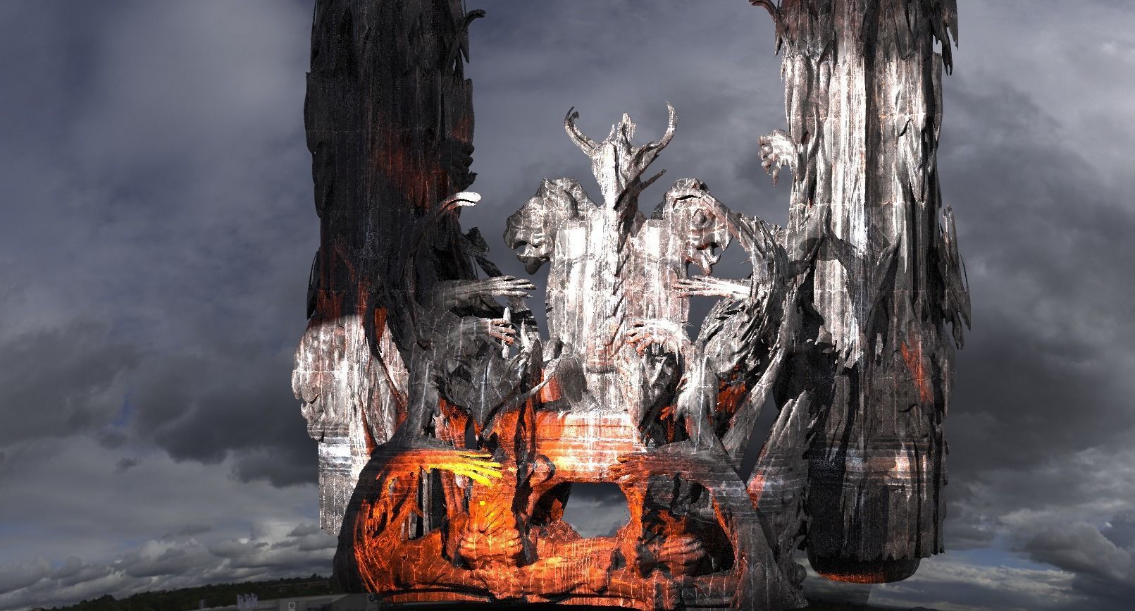 Overlord Throne with pillars 3D model | CGTrader