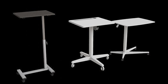 3D model Set Of 3 Mobile Desks VR / AR / low-poly | CGTrader