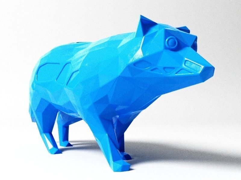 Polygon Raccoon dog 3D model 3D printable | CGTrader