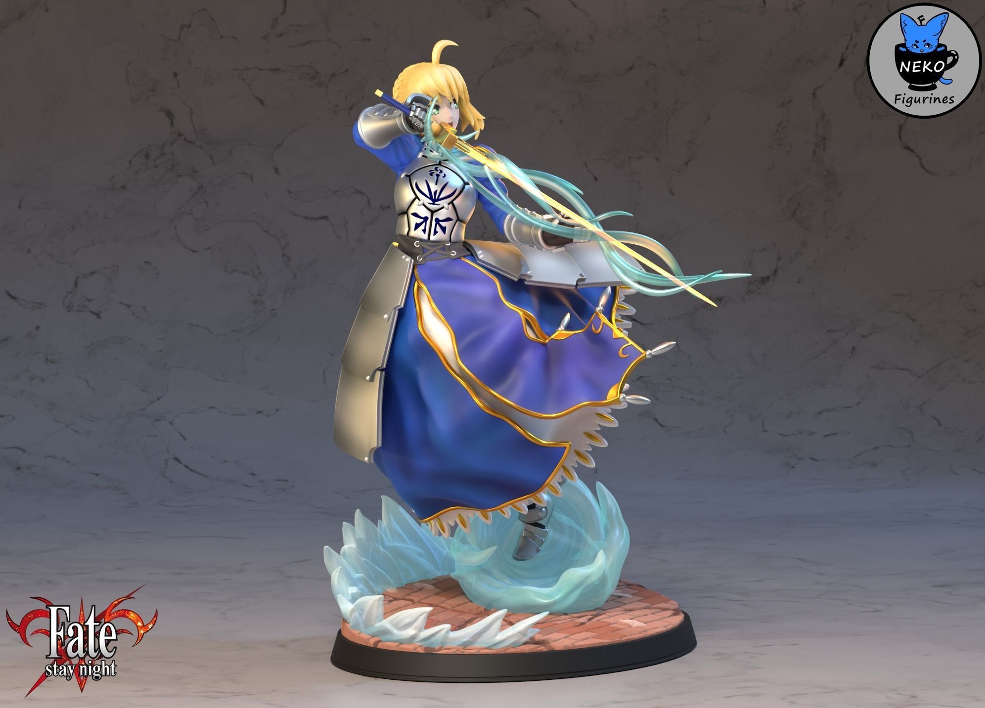 Saber Artoria Pendragon - FATE ANIME FIGURINE STL 3D model 3D printable ...