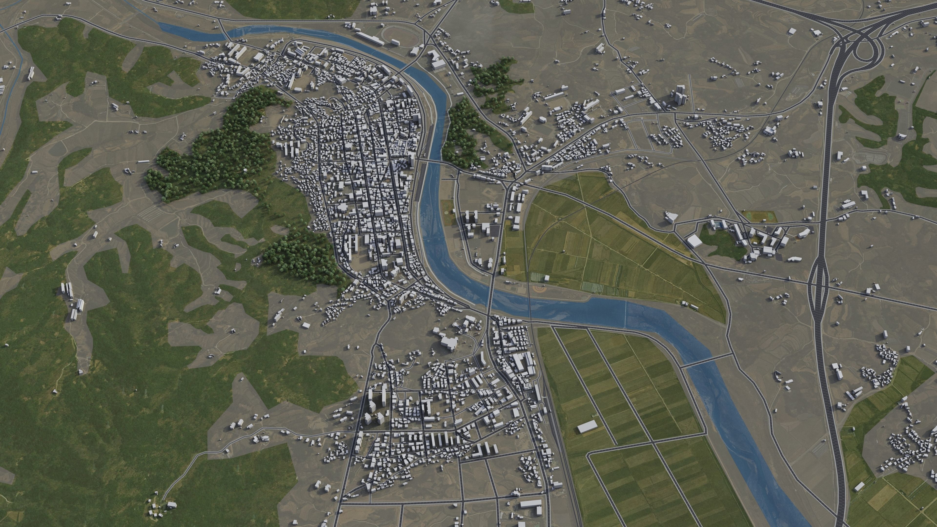 3D model Yecheon - 3D City Model VR / AR / low-poly | CGTrader