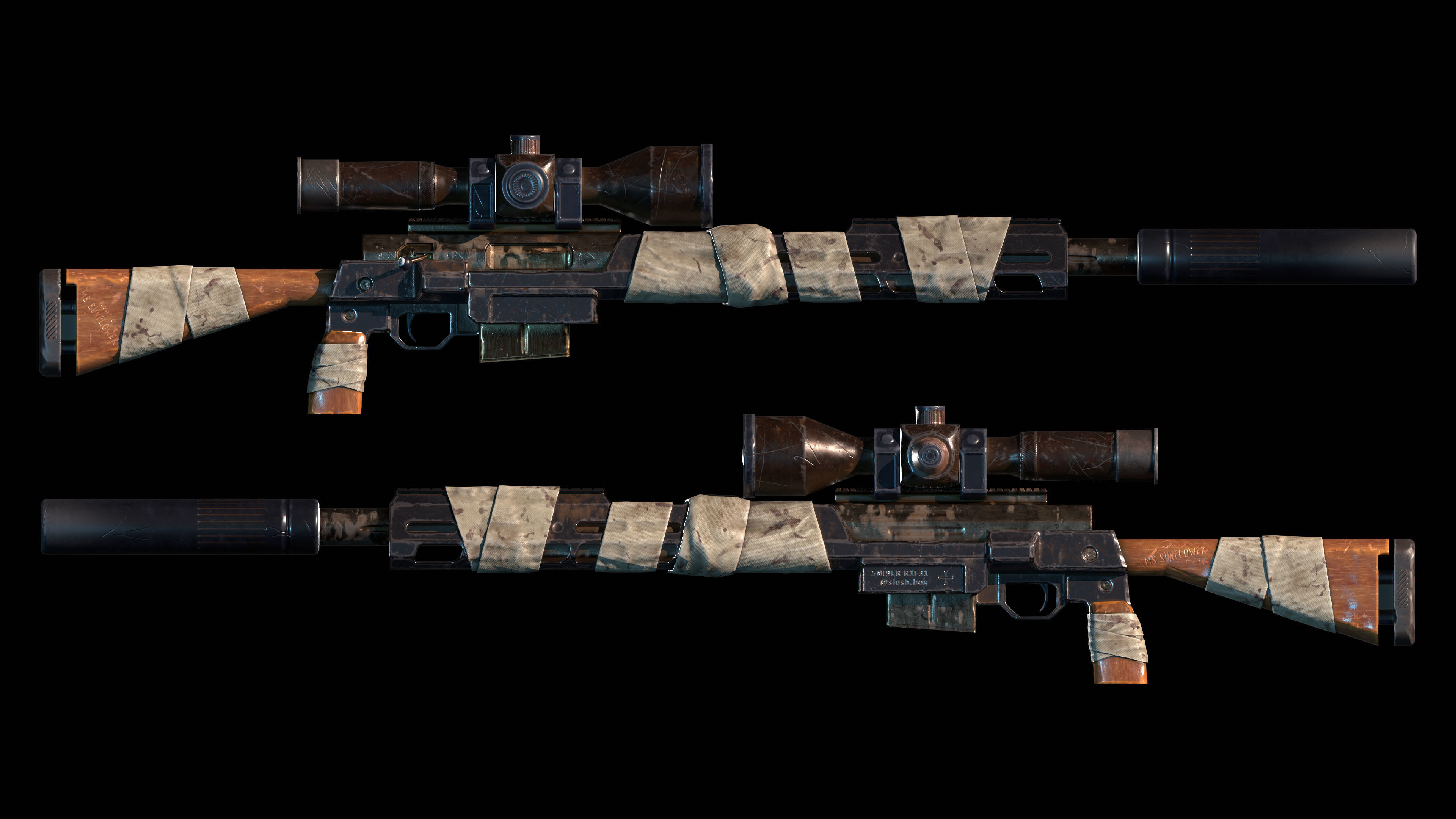 3D model Apocalyptic Sniper Rifle V2 VR / AR / low-poly | CGTrader