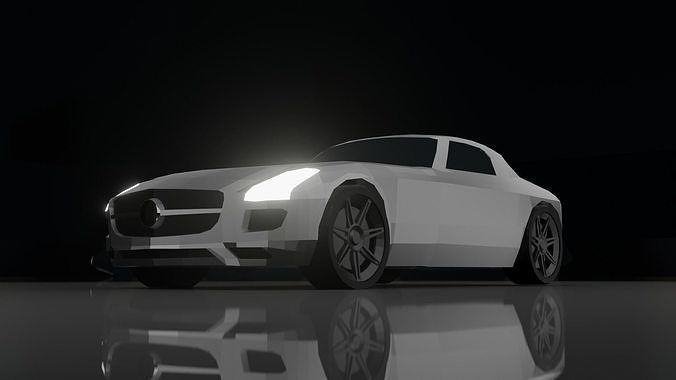 Mercedes Benz SLS Low Poly free VR / AR / low-poly 3D model rigged ...