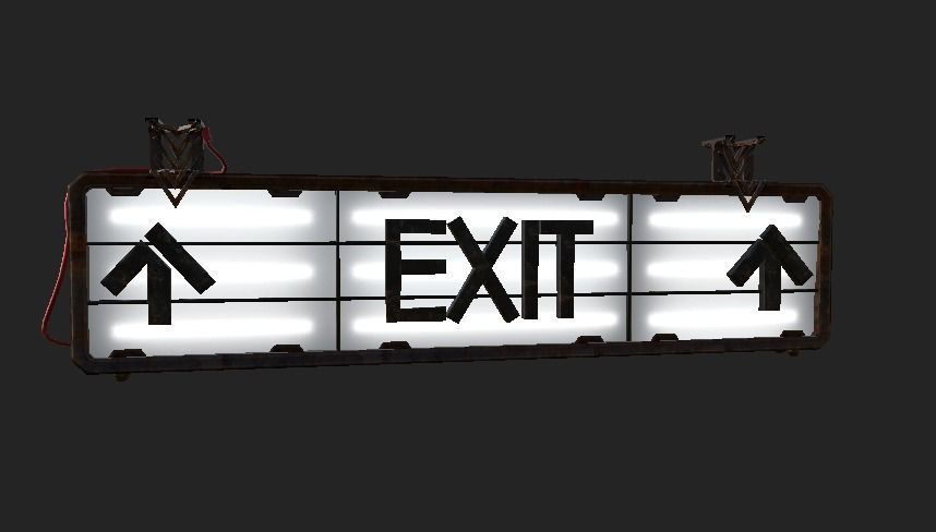 3D model Sign Exit VR / AR / low-poly | CGTrader