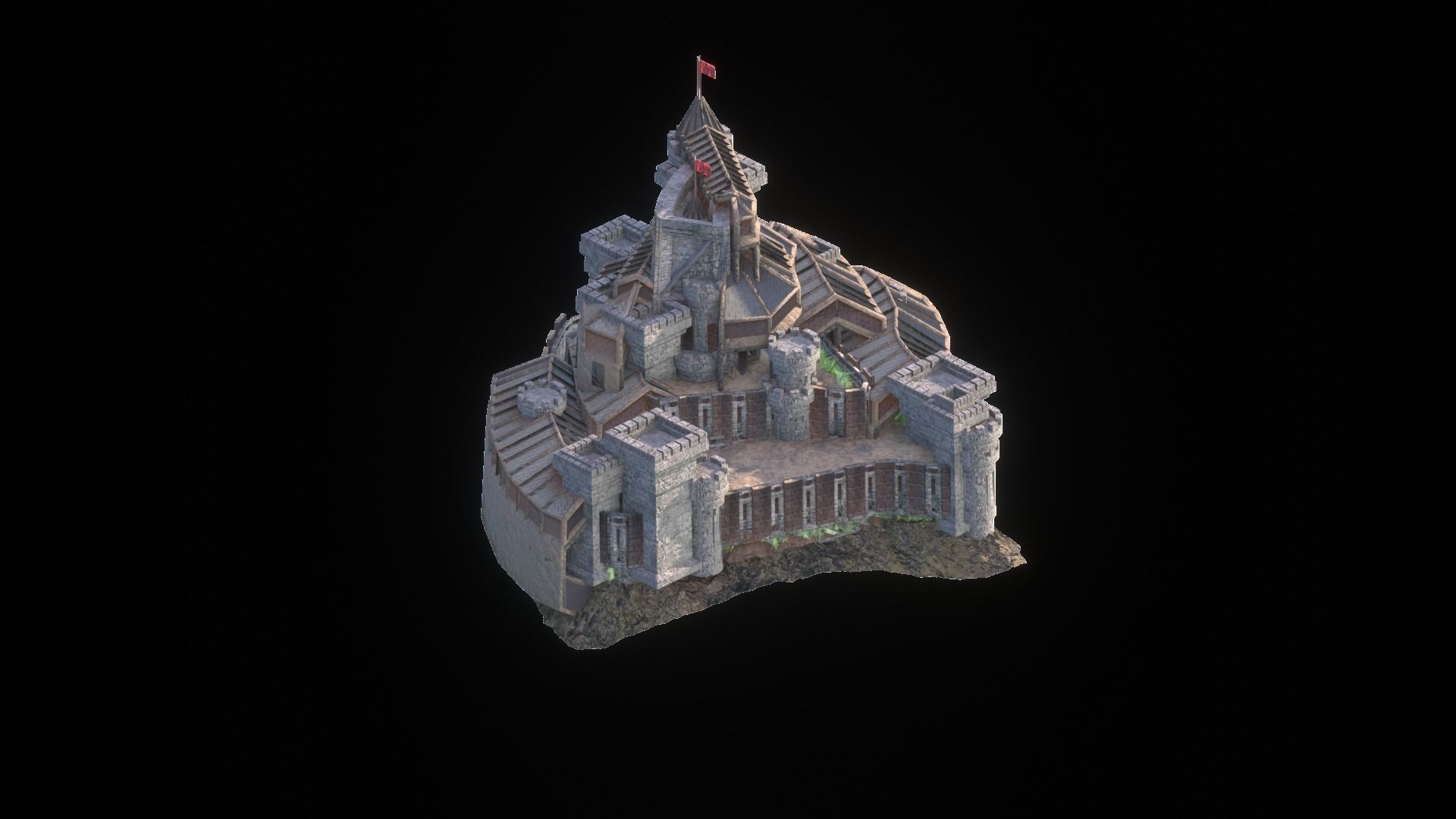 3D model Procedural Medieval Castle and Castle Generator Blender City VR / AR / low-poly | CGTrader