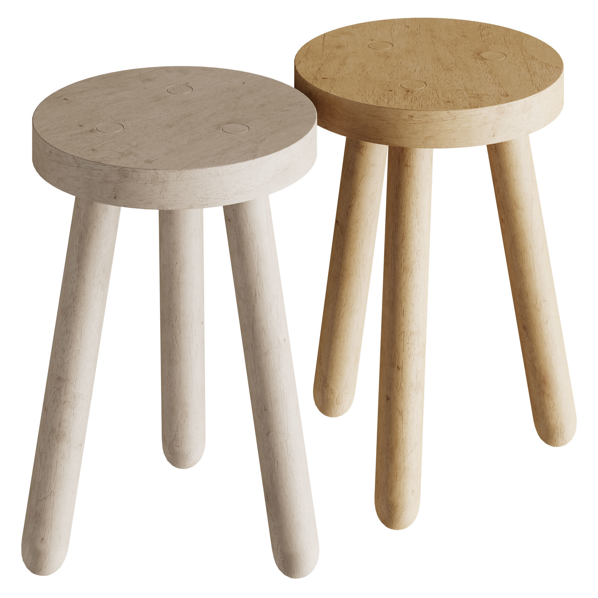 Stool One Oak 3D model | CGTrader