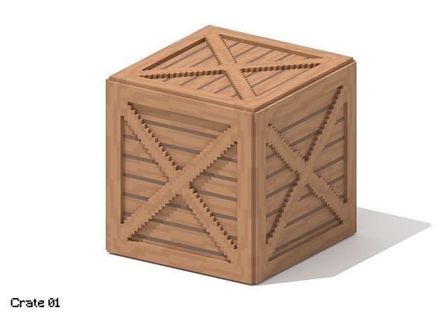 Voxel Wooden Crate 1 3D model | CGTrader