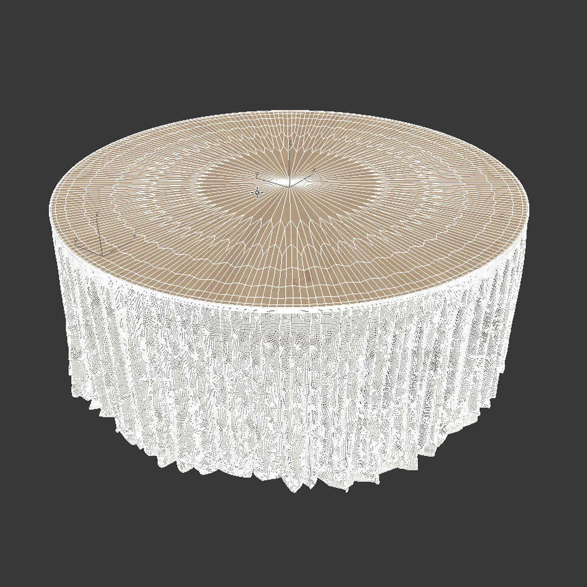 Round Table skirt wood top cloth 3D model | CGTrader