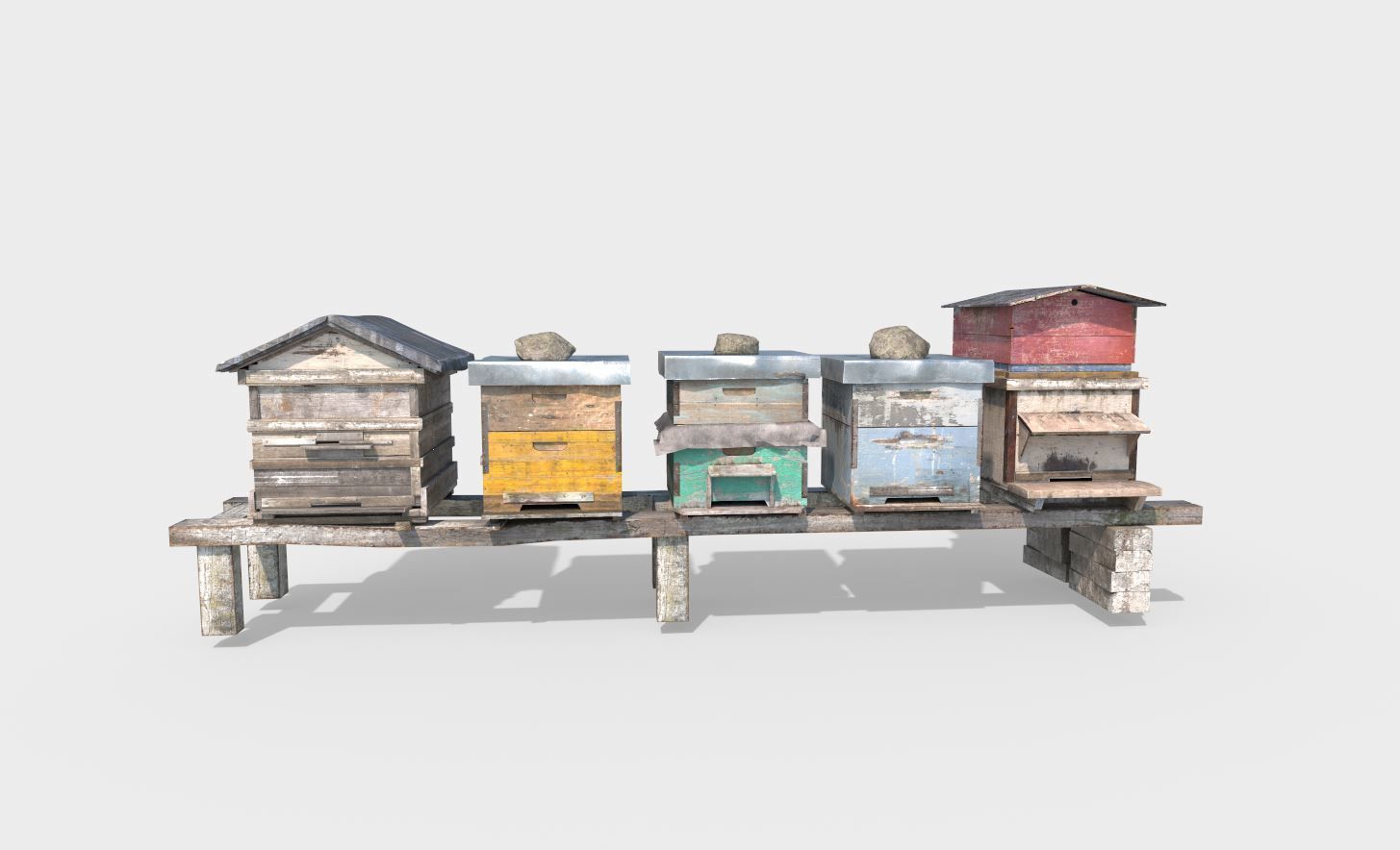 Old Bee Hives 3D model | CGTrader
