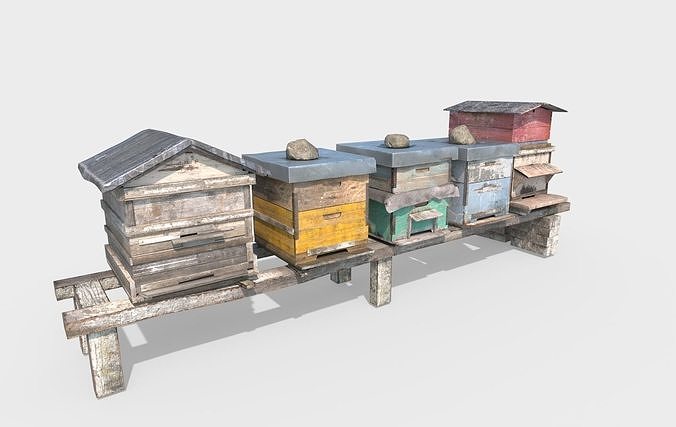 Old Bee Hives 3D model | CGTrader