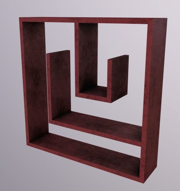 3D model Shelf showcases a contemporary and minimalist design VR / AR ...