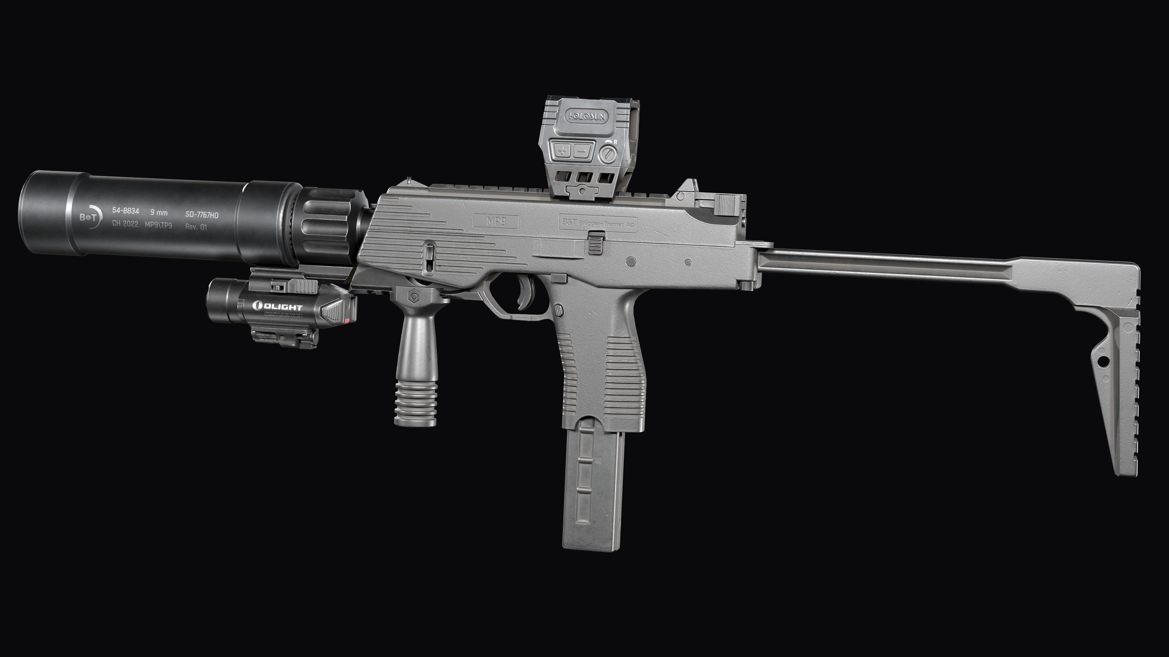 3D model Tactical Modular SMG Brugger and Thomet MP9 VR / AR / low-poly | CGTrader