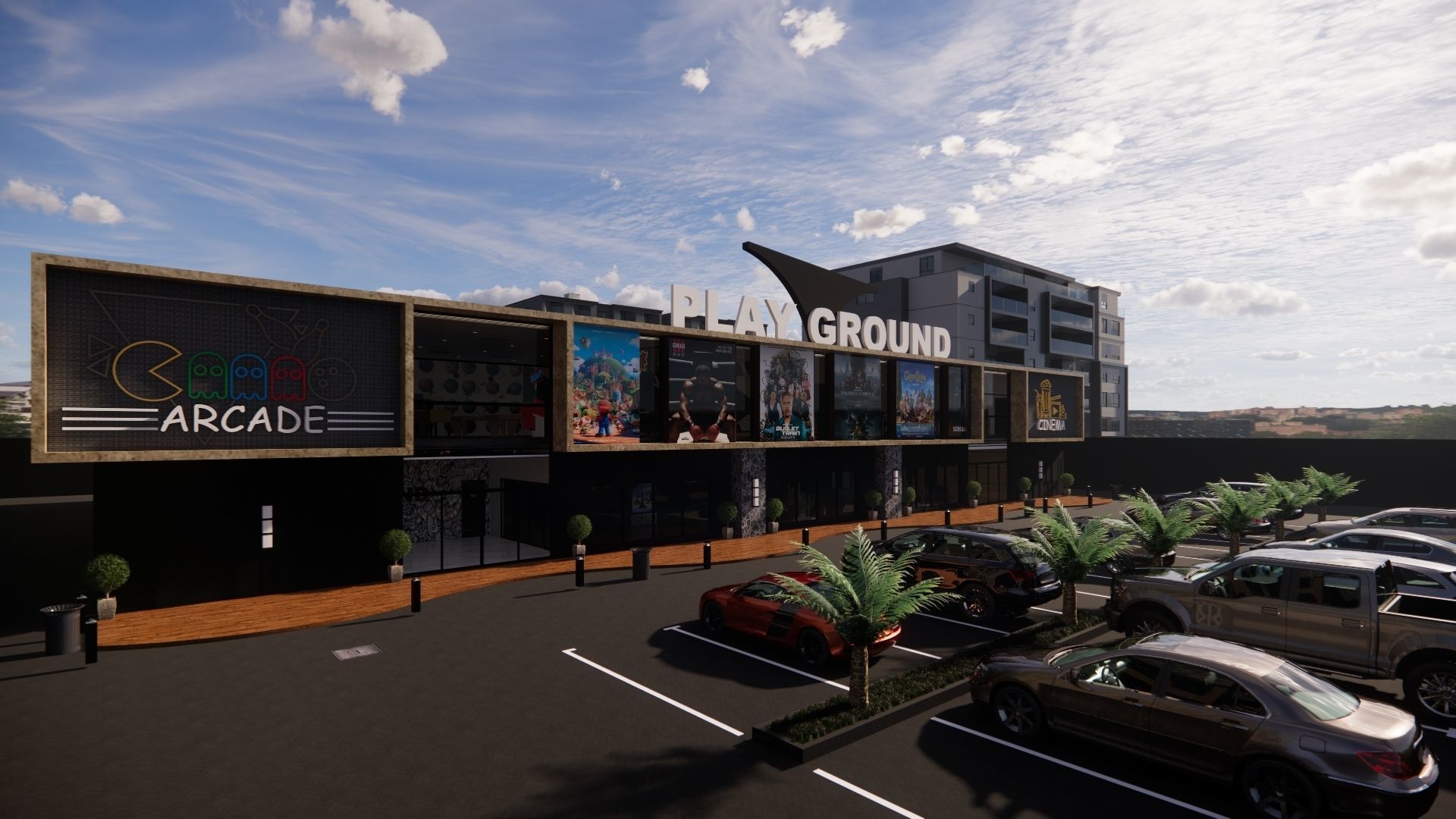 CINEMA ARCADE AND BOWLING ALLEY DESIGN 3D model rigged | CGTrader