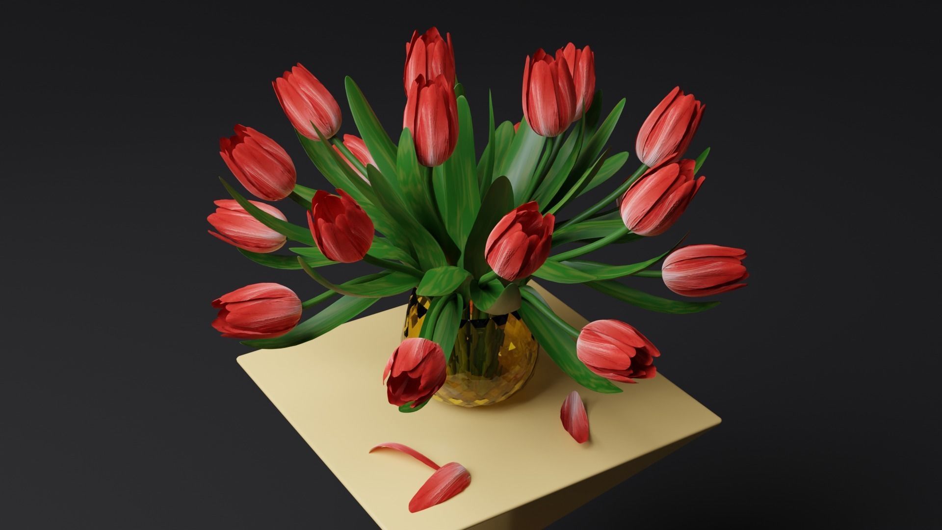 3D model Tulips Vase VR / AR / low-poly | CGTrader