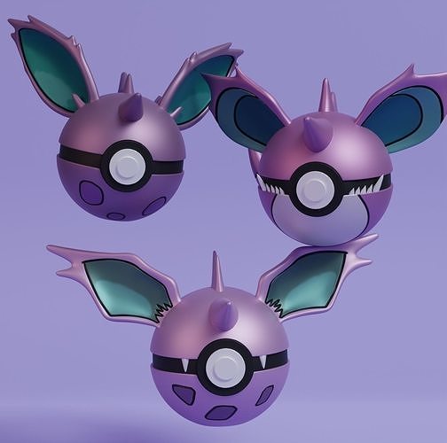 Pokemon Male Nidoran Line Pokeball 3D model 3D printable | CGTrader
