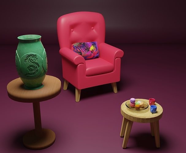 Basic Living Room 3D model | CGTrader