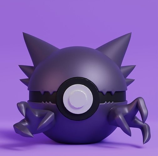 Pokemon Haunter Pokeball 3D model 3D printable | CGTrader