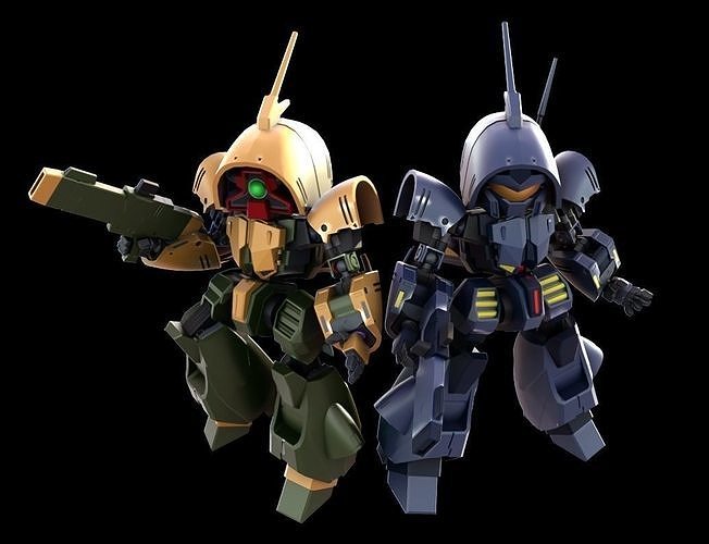 Bee Style Asshimar and Quelimar variant Gundam 3D model 3D printable ...