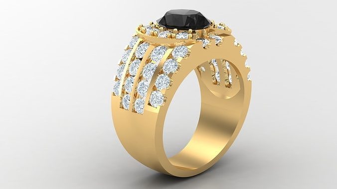 Diamond Man Ring Cad MR 52 3D model 3D printable | CGTrader