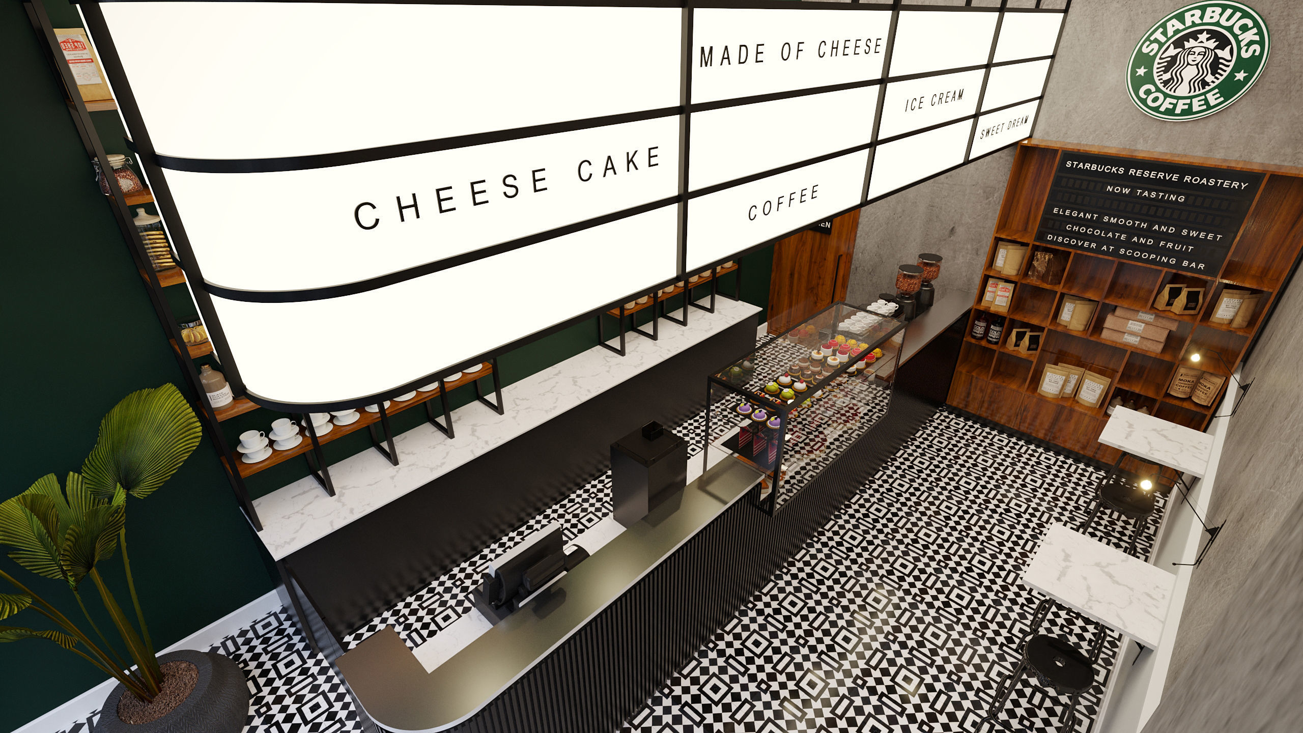 counter starbucks 3D model | CGTrader