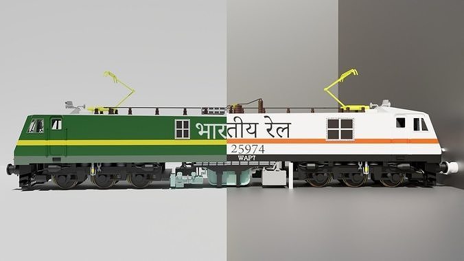 3D model Indian Railways Engines WAP 7 and WAG 9 combo VR / AR / low ...